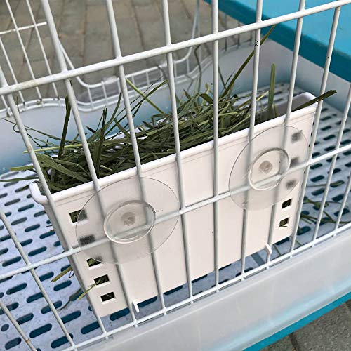 PINVNBY Hay Feeder Less Wasted Hay Rack Manger - Ideal for Rabbit,Chinchilla,Guinea Pig,Plastic Food Bowl Use for Grass & Food
