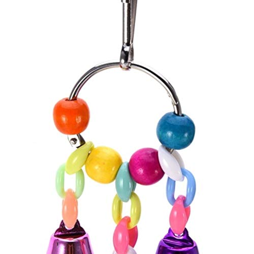 Shuohu Bird Chewing Toy,Pet Bird Bell String Chain Parrot Bite Hanging Cage Decoration Random Color