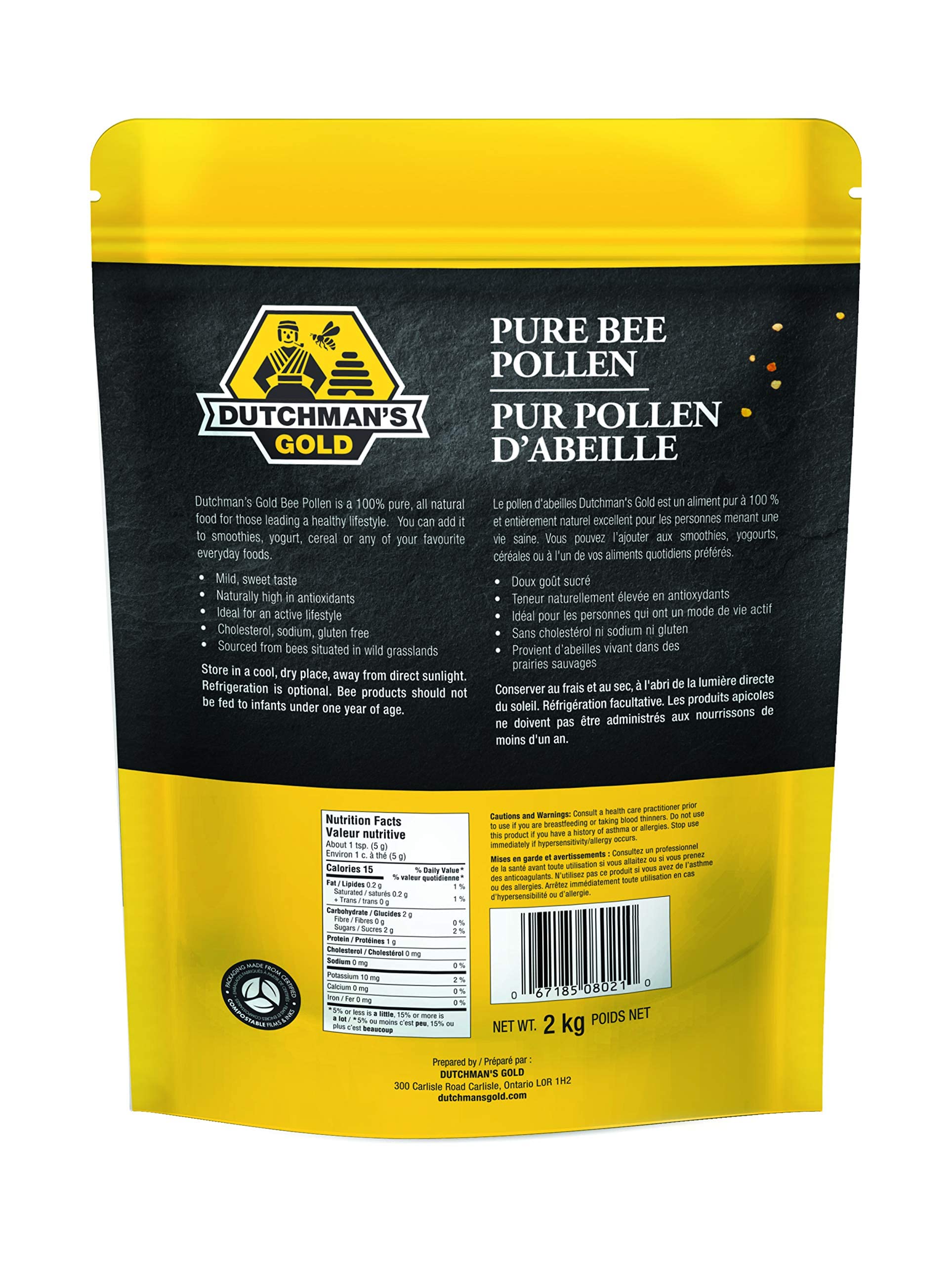 Dutchman's Gold Bee Pollen Granules (500g) - Pure Dried Pollen - Natural Superfood with Vitamins, Minerals, Proteins