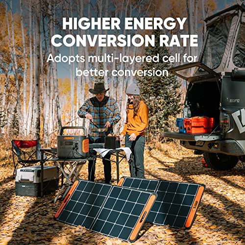 Jackery SolarSaga 100W Portable Solar Panel for Explorer 240/300/500/1000/1500 Power Station, Foldable US Solar Cell Solar Charger with USB Outputs for Phones(Renewed)
