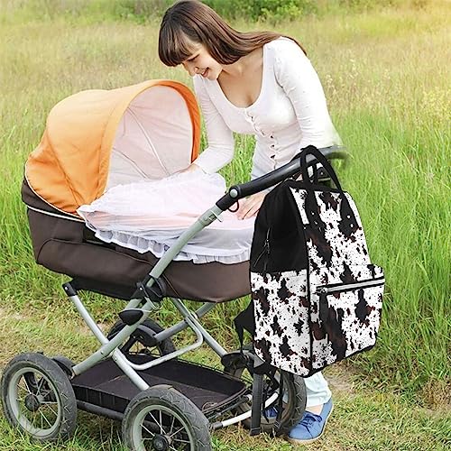 Vbcdgfg cow print Diaper Bag Backpack Large Capacity Nappy Bag for boy girl baby mom and Dad,Multi Functions Nursing Bag