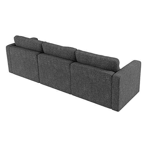 HONBAY Oversized Modular Sofa with Storage Seats Modular 3 Seater Couch with Wide & Deep Seat, Dark Grey