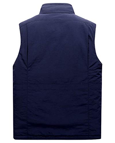 Vcansion Men's Winter Warm Puffer Vest Quilted Padded Sleeveless Jacket Army Green US M/Asian 2XL