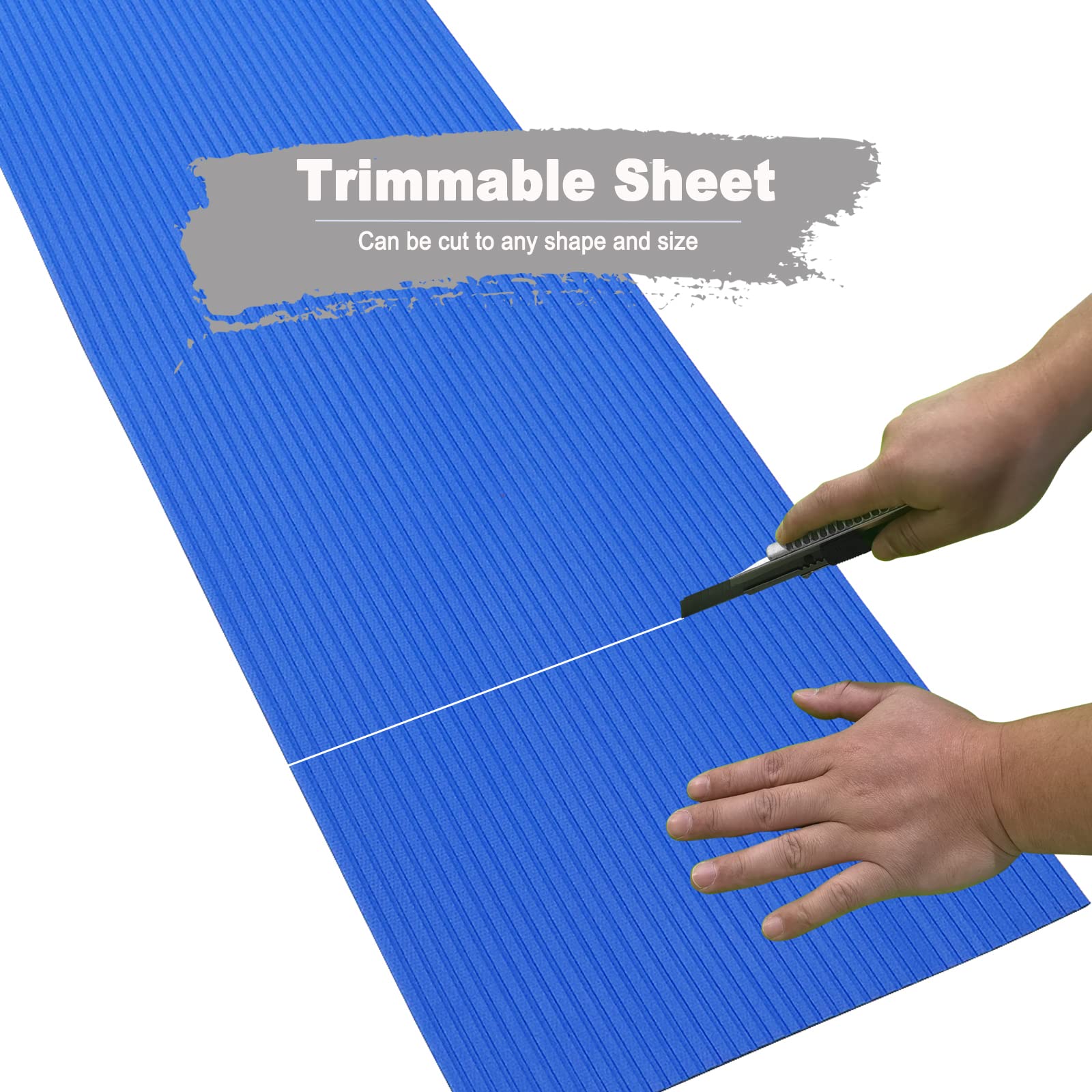DIY Universal Non-Slip Traction Pad with 3M Adhesive - 47.2in x21.6in Soft EVA Foam Decking Sheet for Surfboard Skid Pad, Boat, SUP Paddle Board, Kayak Seat, Golf Cart, RV Flooring, Steps