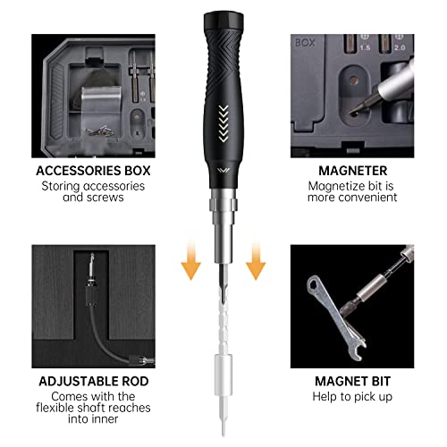 JAKEMY 164 in 1 Precision Screwdriver Set, Laptop Screwdriver Kit, Professional Computer Screwdriver Repair Kit with T5 Torx Screwdriver for MacBook, iPhone, Watch, Camera, Eyeglass, Xbox, DIY