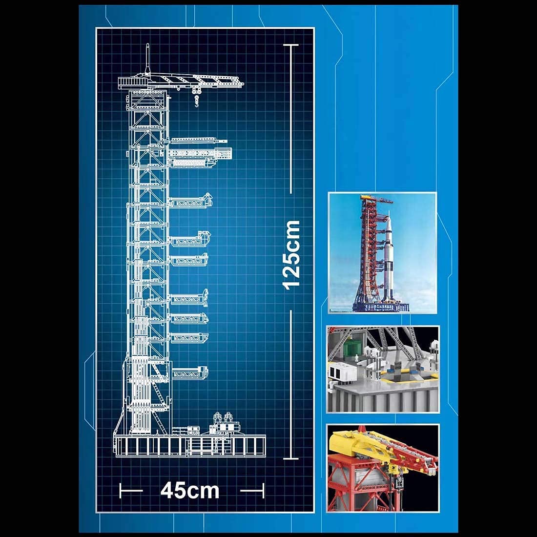 FULHOLPE Apollo Launch Pad Building Blocks Aerospace Launch Tower Compatible with Ideas NASA Apollo Saturn V 92176/21309 Outer Space Model Rocket - 3,216 Pieces