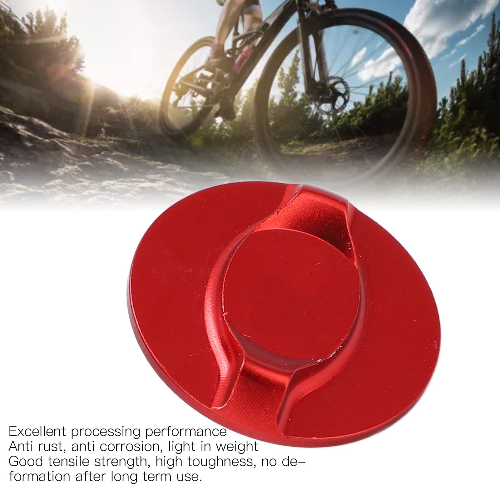 Front Fork Air Value Cover, Suspension Fork Airtight Valve Cover High Toughness Red for Road Bicycle for Mountain Bikes