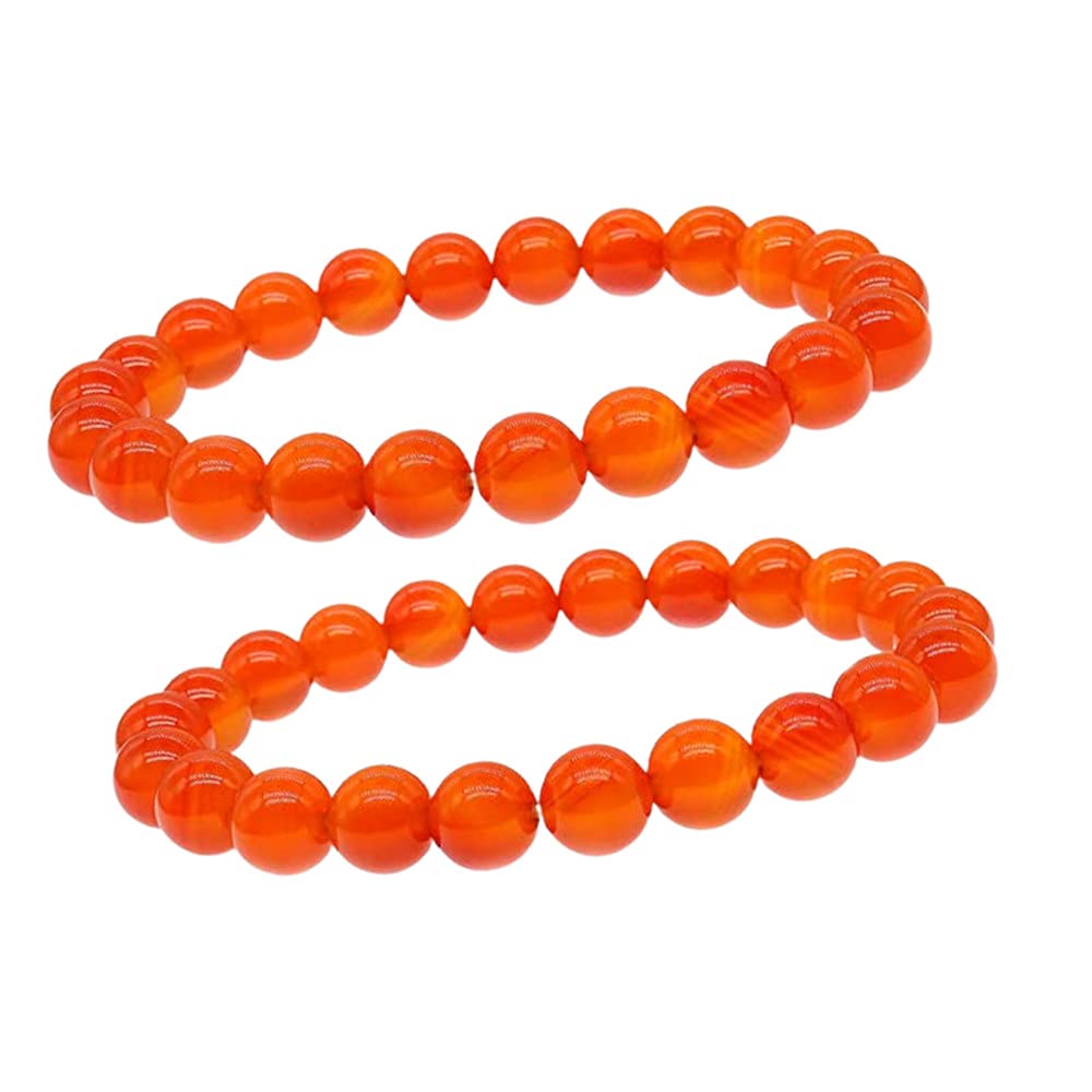 DATOA 2pcs Orange Opal 12mm Beads Bracelets Natural Carnelian Crystal Gemstone Healing Stretch Bracelet for Men Women