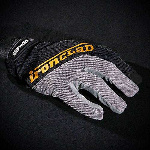 Ironclad BGW-04-L Gripworx Series Gloves, Black, Large