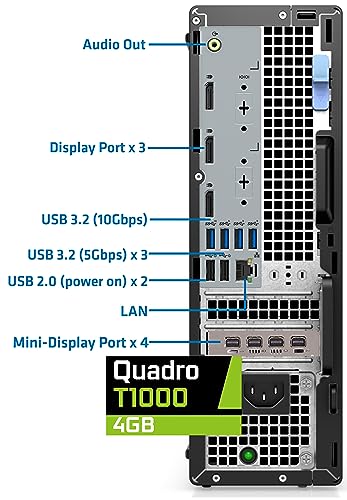Dell Precision 3460 Desktop, i9-12900K, 64GB RAM, 2TB NVMe SSD, Nvidia Quadro T1000 4GB Graphics, DVDRW, USB C, HDMI, Mini-DisplayPort, AC Wi-Fi USB, BT, Windows 11 Pro