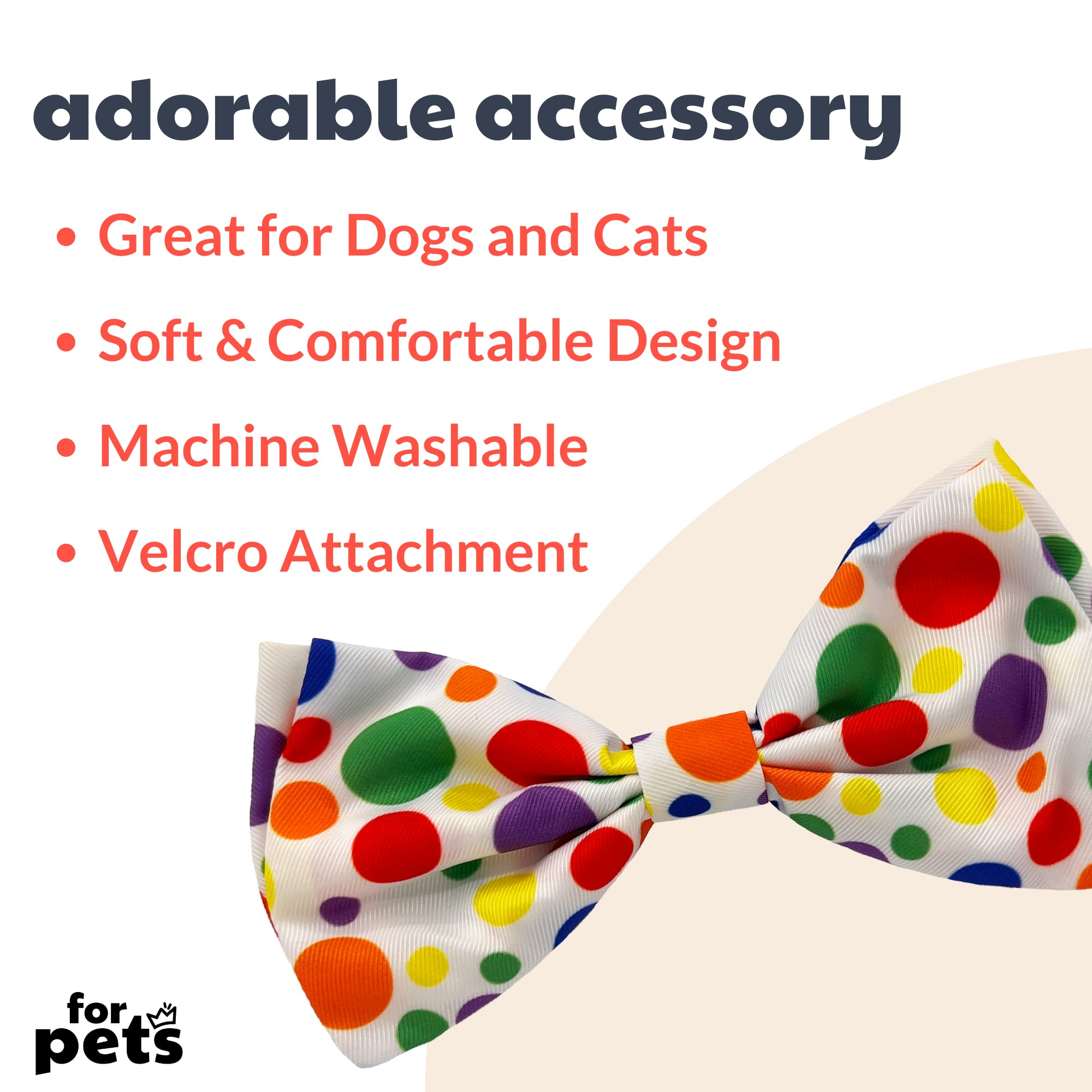 Huxley & Kent Bow Tie for Pets | Happy Barkday (Small) | Birthday Velcro Bow Tie Collar Attachment | Fun Bow Ties for Dogs & Cats | Cute, Comfortable, and Durable | H&K Bow Tie