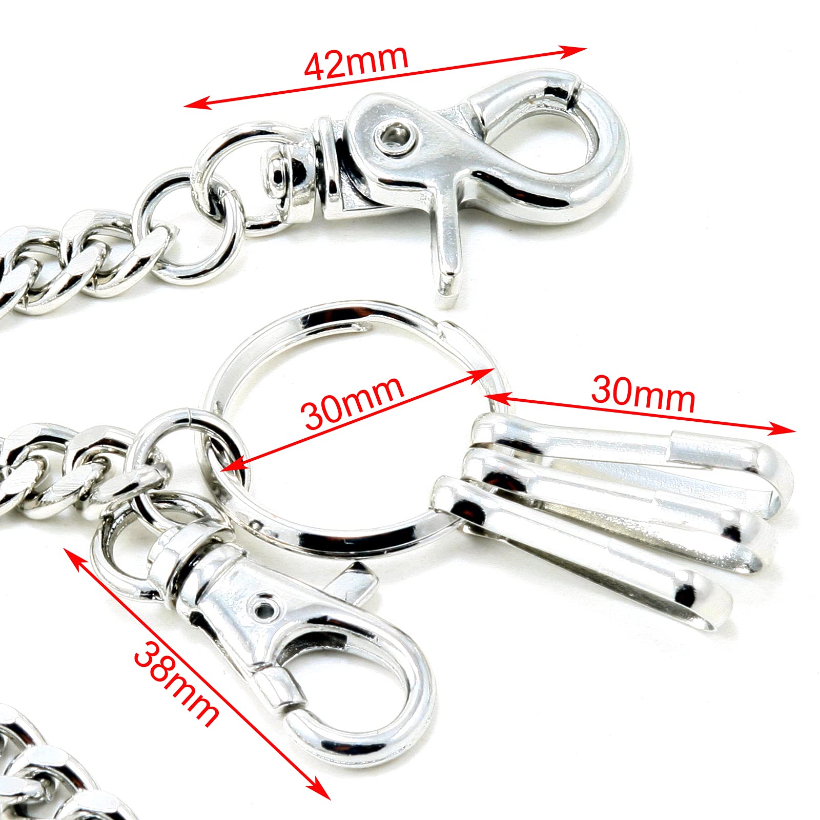 DoubleK Basic Strong Leash Biker Trucker Key Jean Wallet Chain (21") Silver CS15420
