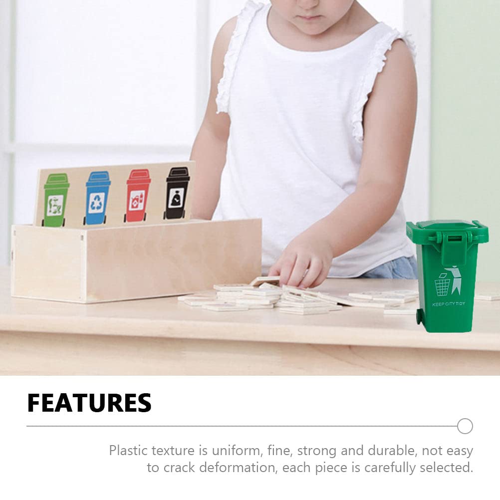 HANABASS Garbage Truck 12 Pcs Miniature Trash Trash Truck Garbage can Toy Recycle Toys Can, Garbage Truck Toy Garbage Cans
