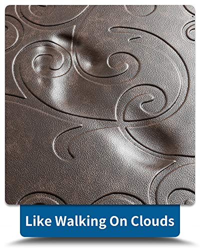 Floral Kitchen Floor Mats Cushioned Anti Fatigue for House 1/2 Inch Thick Non-Slip Kitchen Rugs and Mats Foam Standing Mat in Front of Sink, Office