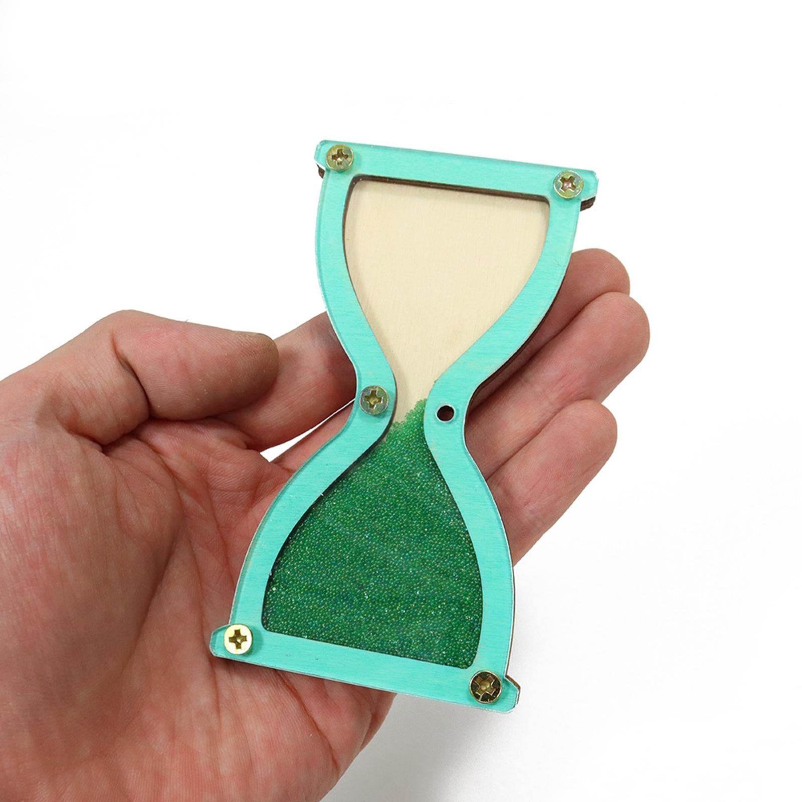 Gazechimp Wooden Busy Board Hourglass Toy Puzzle Fine Motor Skills Sensory, Blue Green