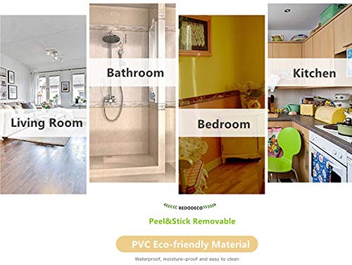 REDODECO 3D Flower Pattern Molding Peel Stick Wall Border for Home Decor Bathroom Kitchen,4 inch by 16.4 feet(Gold)