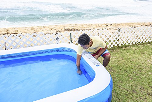 Jilong Rectangular Family Inflatable Pool for Ages 6+, Blue, 103" x 69" x 20"