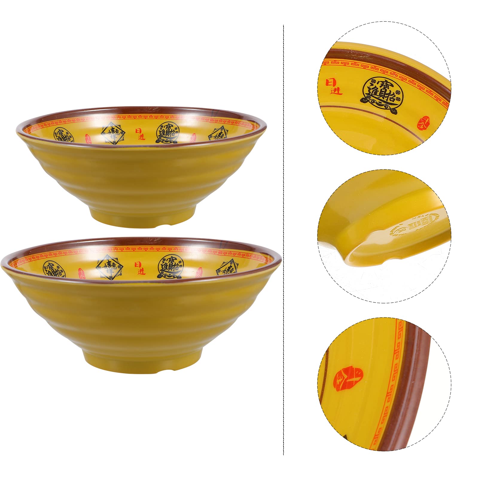 Hemoton Udon Soba Bowl Ramen Bowl Melamine Noodle Bowl Soup Bowls 8 inch Cereal Bowls Serving Bowls Chinese Japanese Decorative Tableware For Salad Soup Rice Noodle Chinese Soup Bowl