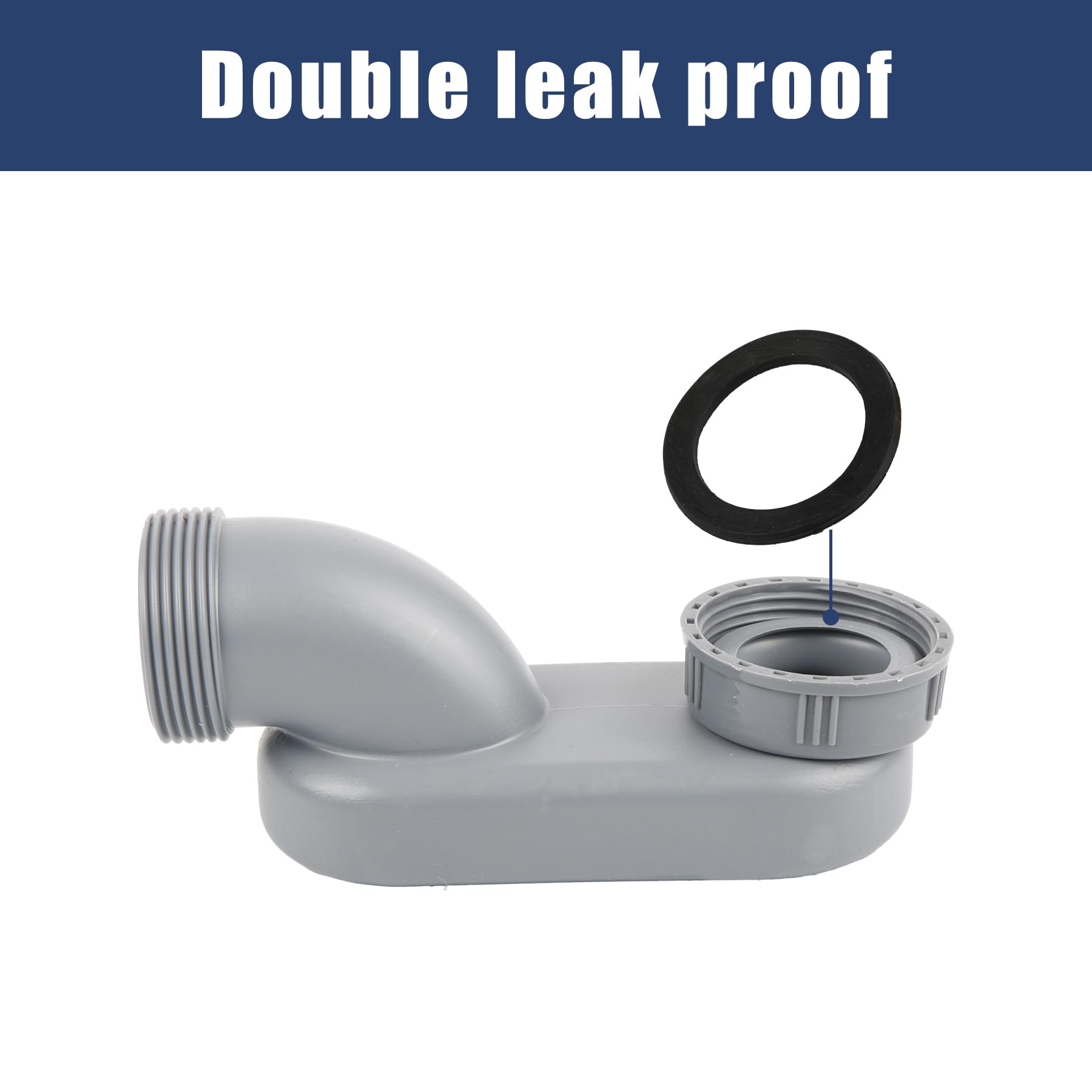 Low Profile 1 1/2 P Trap, Flexible Bathtub Shower Drain Pipe, Suitable for Freestanding Bathtub RV Bathtub(white)