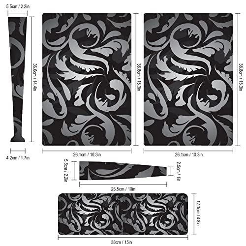 Elegant Floral Full Protective Skin Cover Design Wrap Decal Sticker Compatible with PS5 Digital Edition Console and Controller