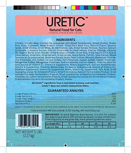 Wysong Uretic - Dry Natural Food for Cats, Chicken, 5 pounds