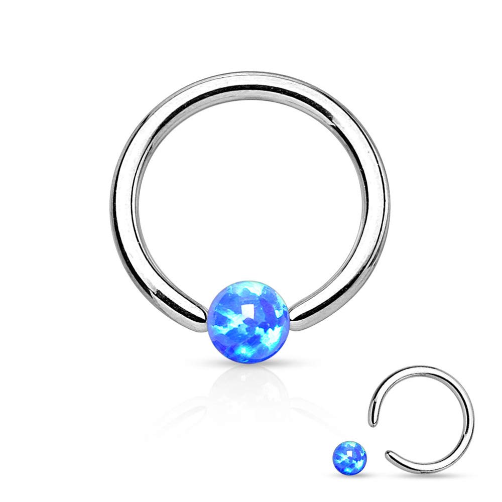 Dynamique Synthetic Opal Ball 316L Surgical Steel Captive Bead Ring (Sold Per Piece)