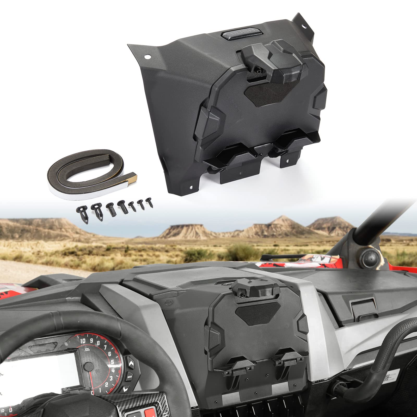 KEMIMOTO Portable Electronic Device Mount, Black, Compatible with 5.1" to 10" Smartphones and Tablets, Easy Installation, Stable and Durable, Fits Polaris RZR PRO XP/XP4 2020-2024