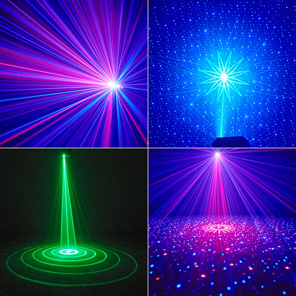 DJ Lights Party Lights, Gruolin Starry Laser Light RGB Stage Sky Light, Disco Club Effect Light with Music Activated & DMX Control, Great for Party Disco Wedding Stage & DJ lighting