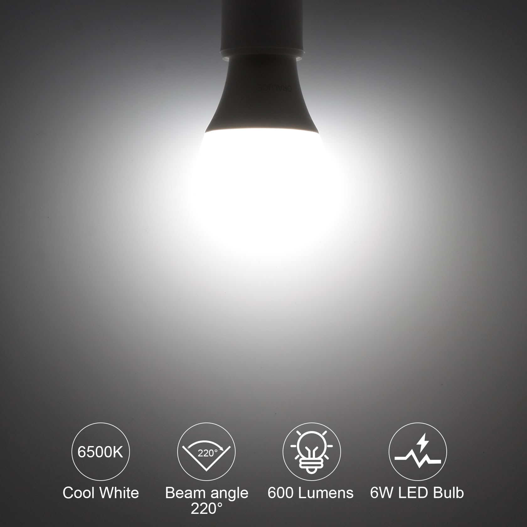 ORALUCE 12V LED Light Bulb Low Voltage,AC/DC 12-24V A19 E26 LED Bulb 60 Watt,6500K Cool White 12 Volt Light Bulb 6W,for Solar Battery System Lighting Marine Boat RV Camping Landscape Garden,6P