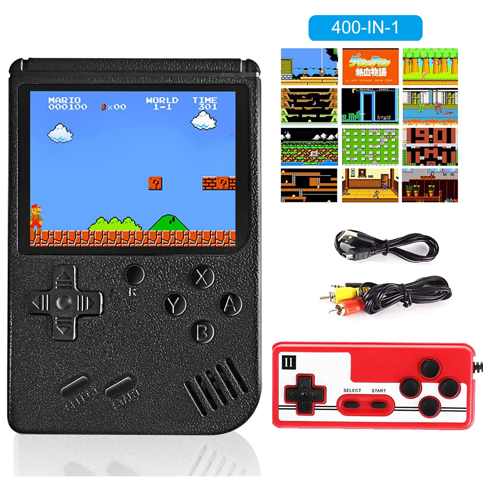 Handheld Game Console-Portable Retro Video Game with 400 Classic FC Games, 2.8 Inch Color Screen, Support TV Connection & Two Players, 1020mAh Rechargeable Battery Present.Christmas gift,Birthday gift