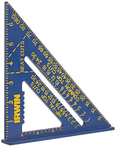 IRWIN Tools Rafter Square, Hi-Contrast Aluminum, Blue , 7-Inch (1794463)
