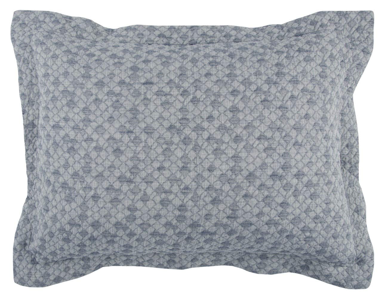 Rizzy Home | BQ4528 | Polyester Quilt | 106"x92" Blue/Gray/Nuetral Solid