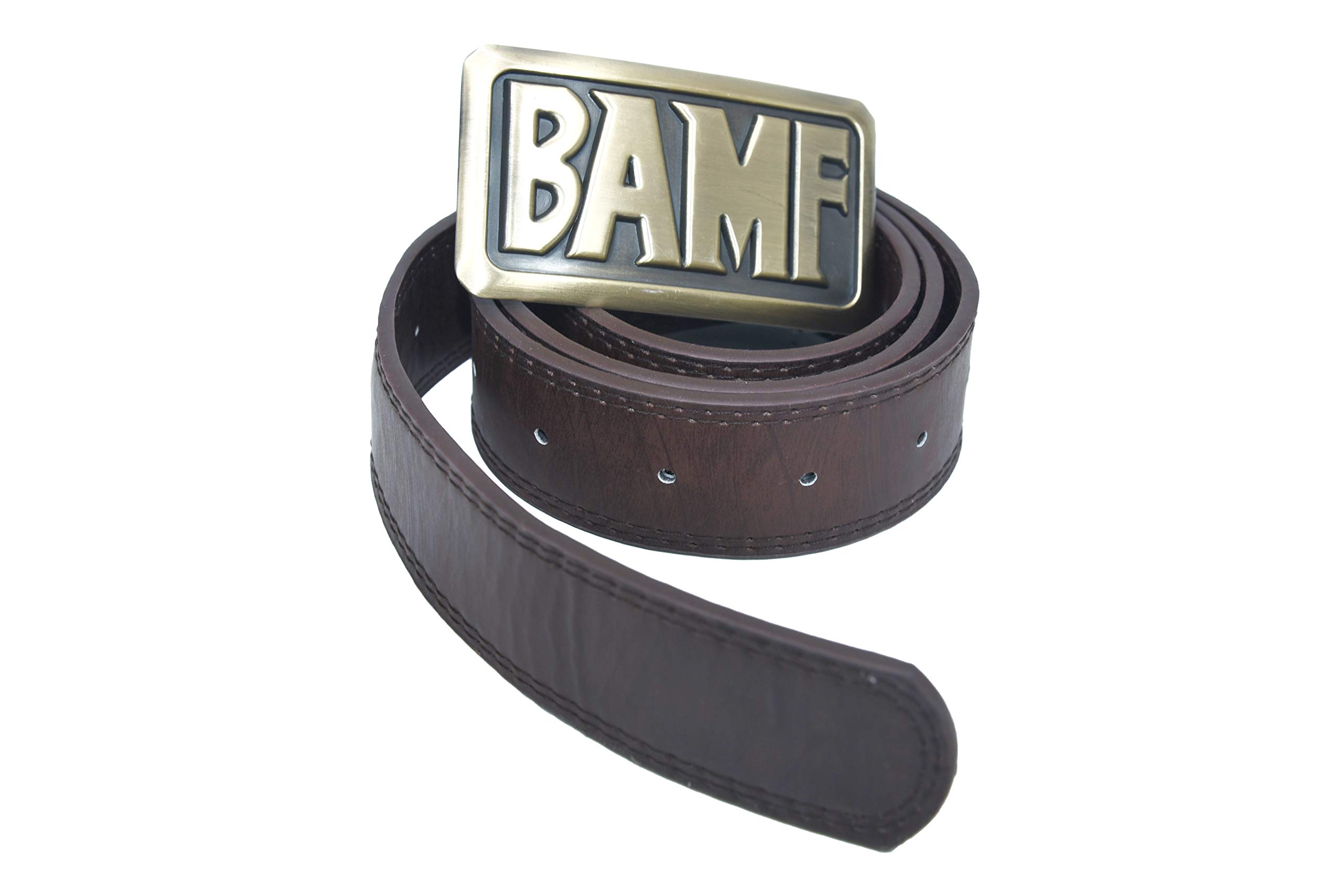 DAZCOS Adjustable Brown Cosplay Belt with Bronze (Brown Style1)