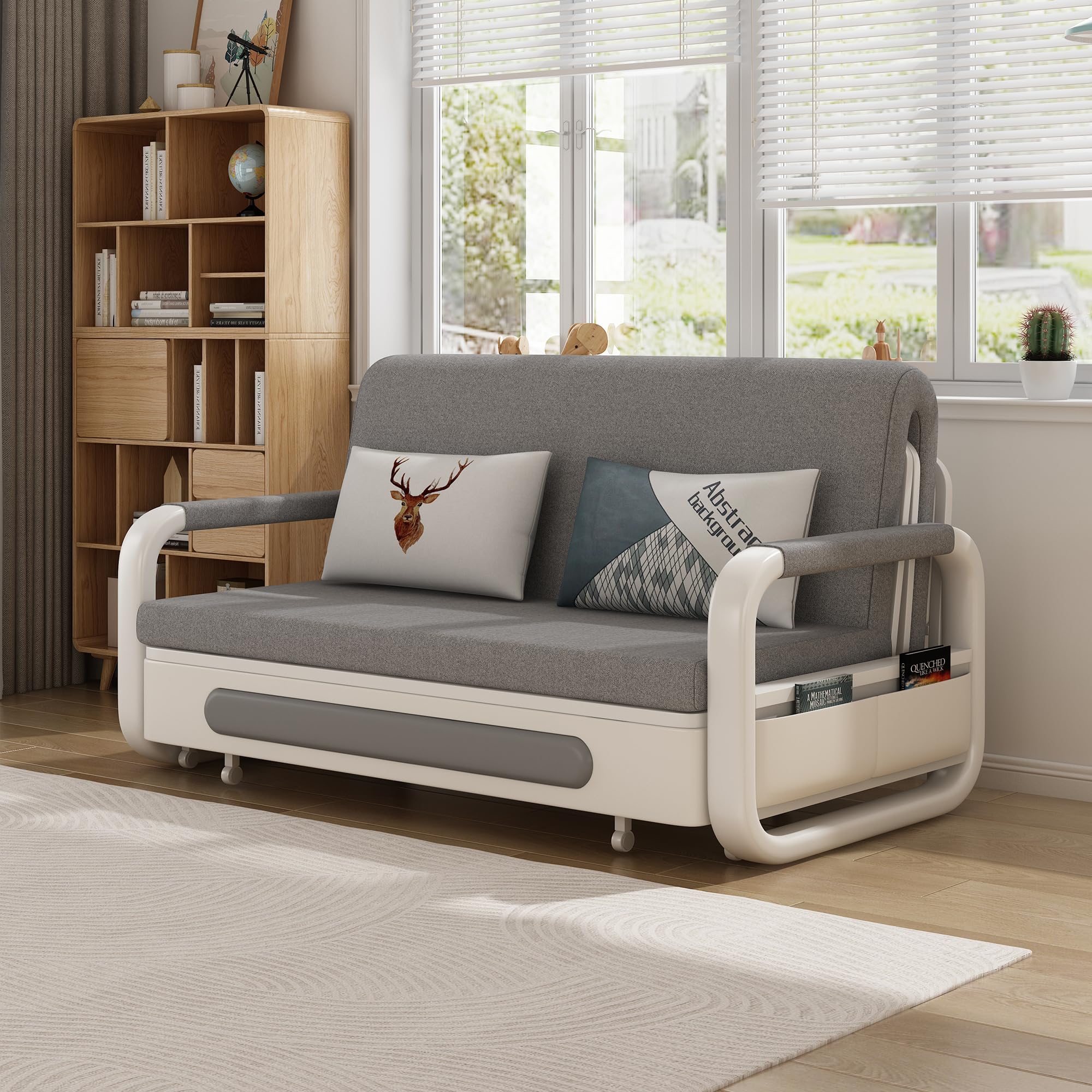 Luck Idea Convertible Sleeper Sofa Bed, Modern Pullout Couch Bed with Pull Out Bed, Adjustable Backrest, Loveseat Futon Sofa for Living Room Furniture (34.6" D x 50.3" W x 34.2" H)