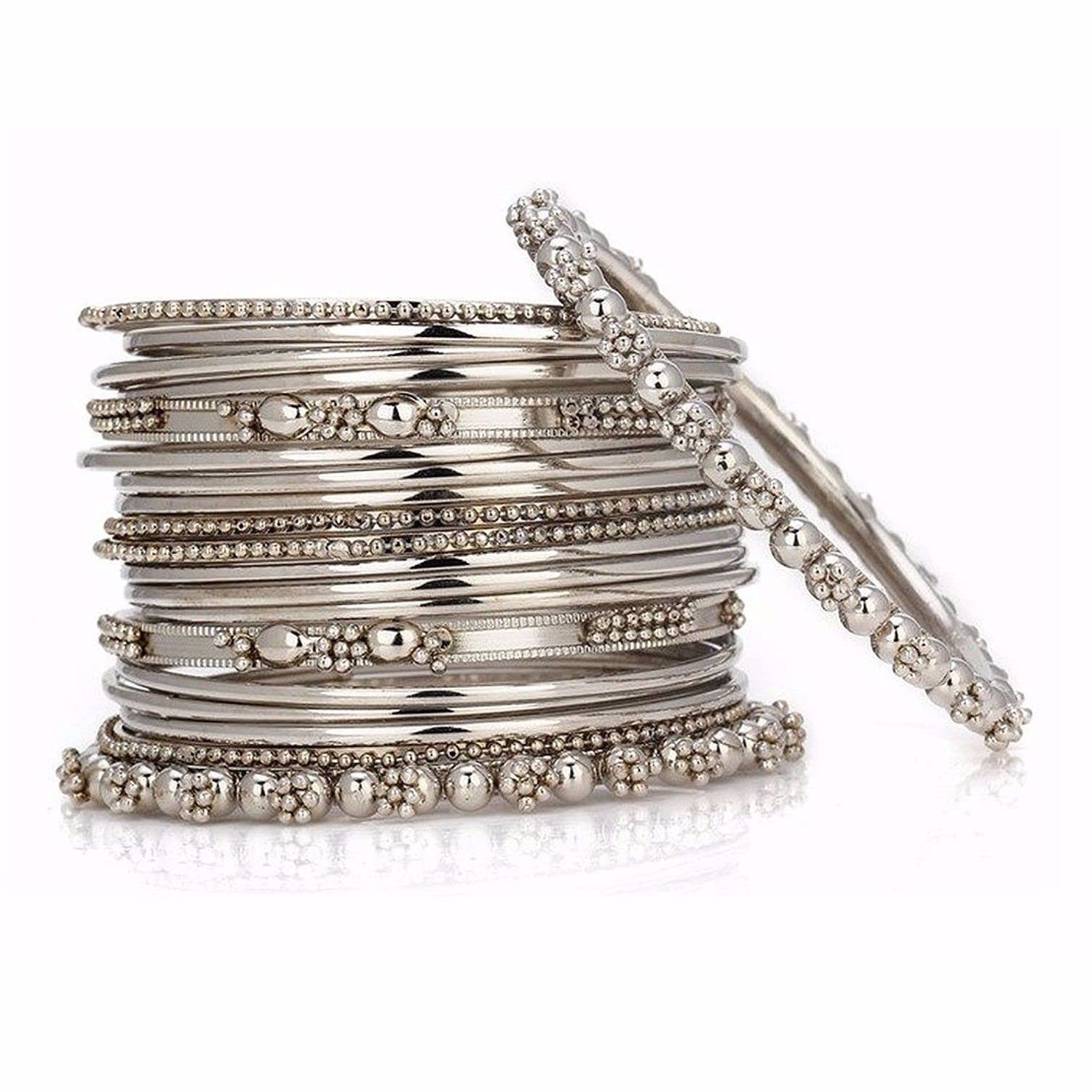 Efulgenz Boho Vintage Antique Ethnic Gypsy Tribal Indian Oxidized Bracelet Bangles Set Jewelry, 2-6, Copper, not known