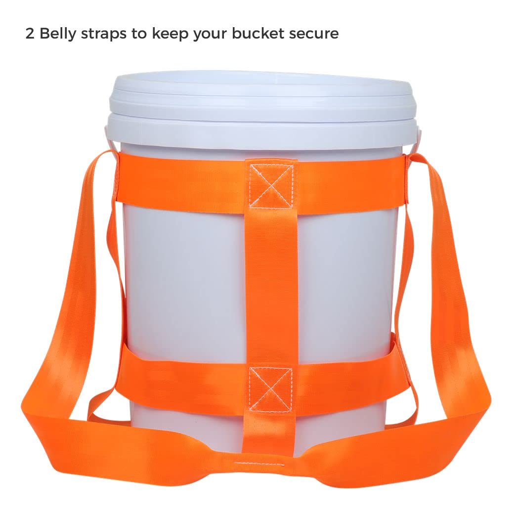 Homaisson Bucket Sling, Heavy Duty Polyester Bucket Strap for 5-Gal Buckets, Carry 200lbs Loads, High Strength Bucket Sling for Carrying Heavy Buckets, Big Bottles, Paint Cans