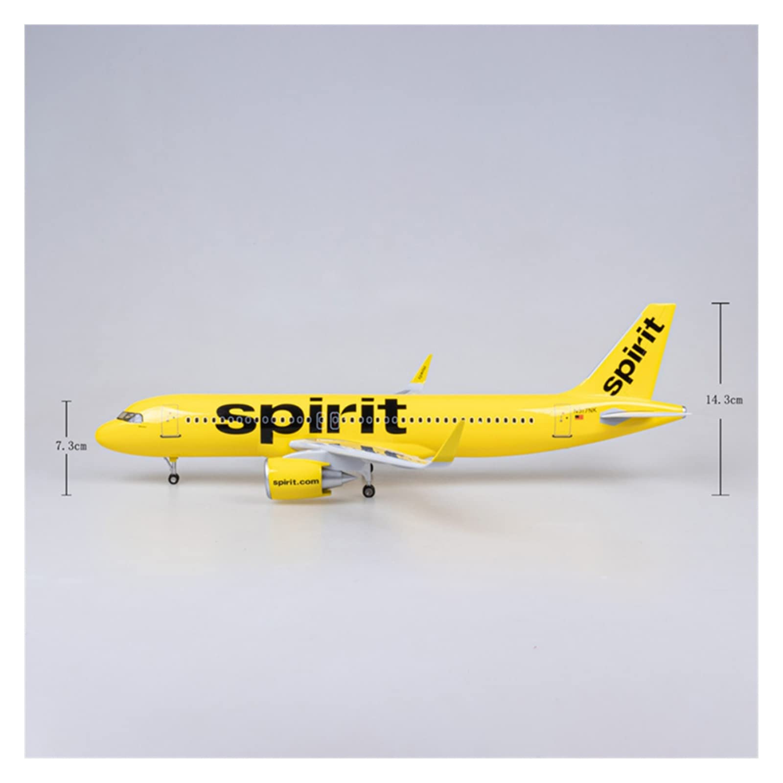 for Airplane Spirit Airlines A320NEO A320 NEO Aircraft Model Toy 47CM 1/80 Plane Model (Color : Without Light)