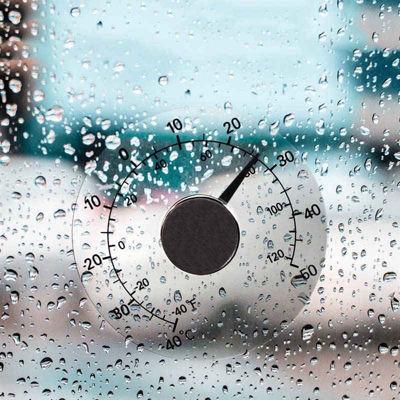 LNYHLXS Thermometer Temperature Transparent Clear Outdoor Window Thermometer Clock Weather Tool