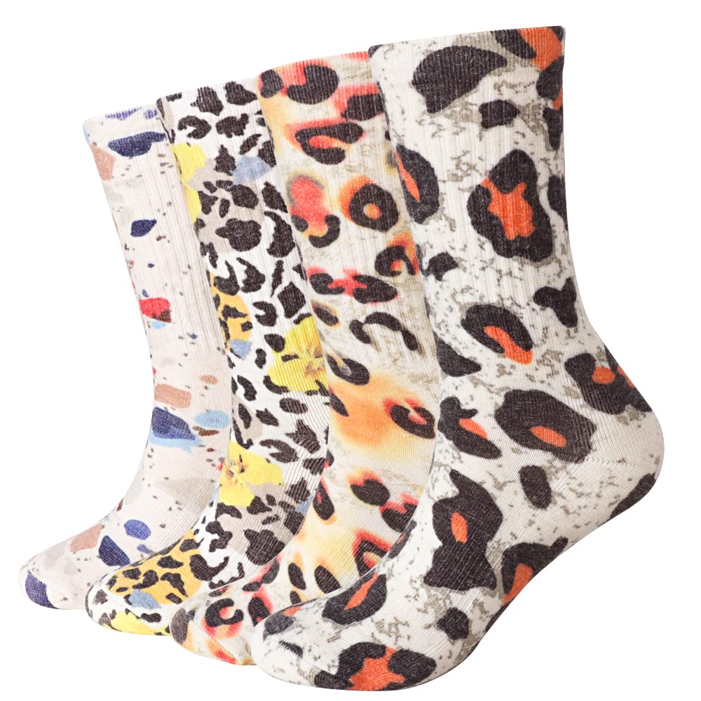 EnerWear 4 Pack Women's Merino Wool Outdoor Hiking Trail Crew Sock (US 9-11, Khaki)