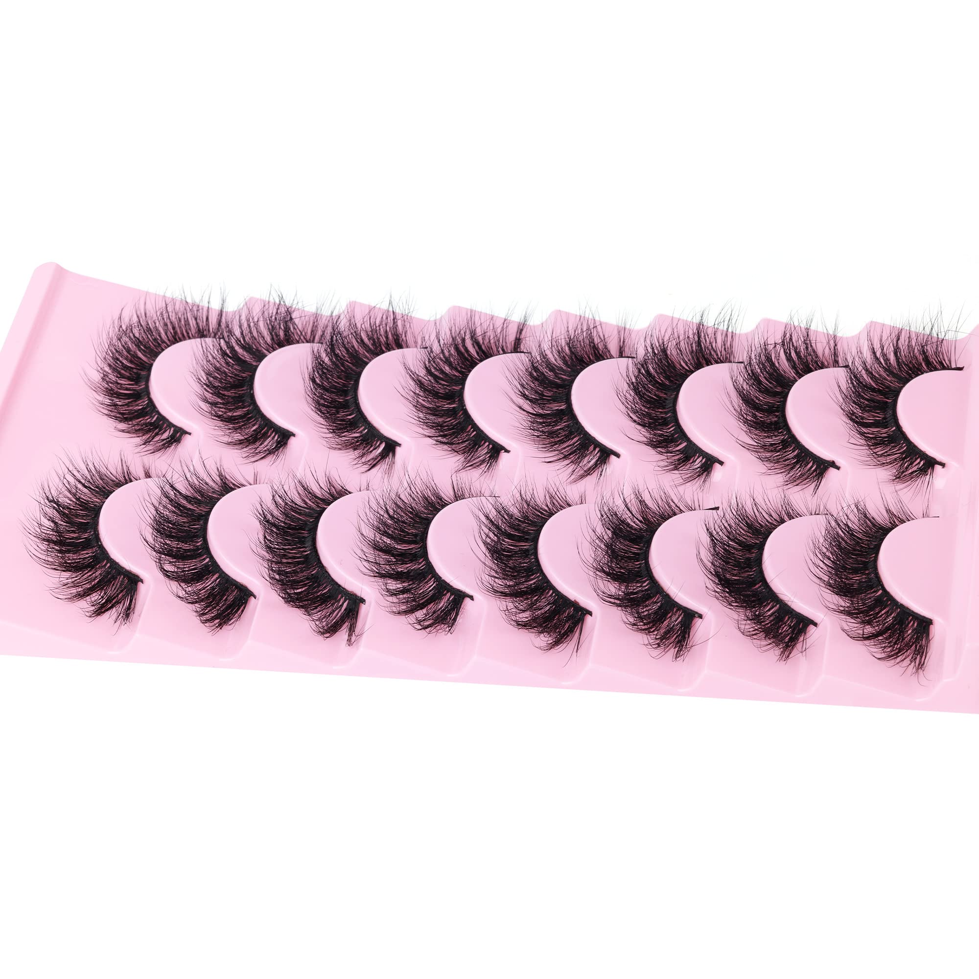 Fluffy Lashes 18mm Cat Eye Lashes Wispy False Eyelashes 3D Faux Mink Lashes Dramatic Volume Lashes Pack 8 Pairs by Zegaine