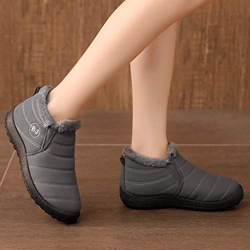 FASDNENDYS Women Snow Boots Color Snow Ankle Boot Keep Boots Solid Boots Velvet Flat Warm Winter Men's Casual Men Shoes
