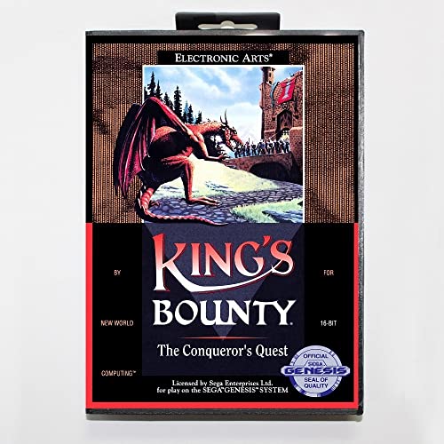 King's Bounty The Conqueror's Quest Game Cartridge 16 Bit MD Game Card With Retail Box For Sega Mega Drive For Genesis (Black)