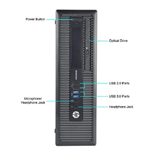HP ELITEDESK 800 G1 SFF Slim Business Desktop Computer, Intel I5 up to 3.50 GHz, 8GB RAM, 256GB SSD, DVD, USB 3.0, Windows 10 Pro 64 Bit (Renewed
