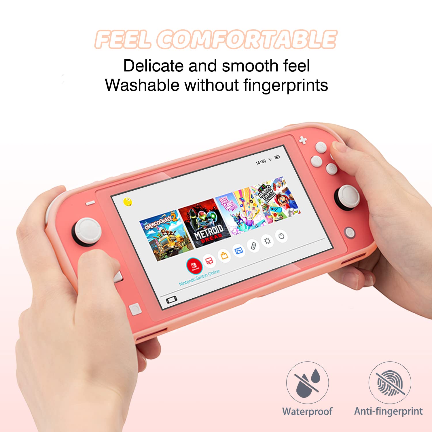 DLseego Protective Case Design for Switch Lite, TPU Cover Case Cute Rabbit Animal Pattern Shock-Absorption Design Hard Cover with 2 pcs Thumb Grips - Pink Rabbit