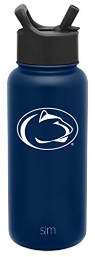 Simple Modern Officially Licensed Collegiate Penn State Nittany Lions Water Bottle with Straw Lid | Vacuum Insulated Stainless Steel 32oz Thermos | Summit Collection | The Pennsylvania State U