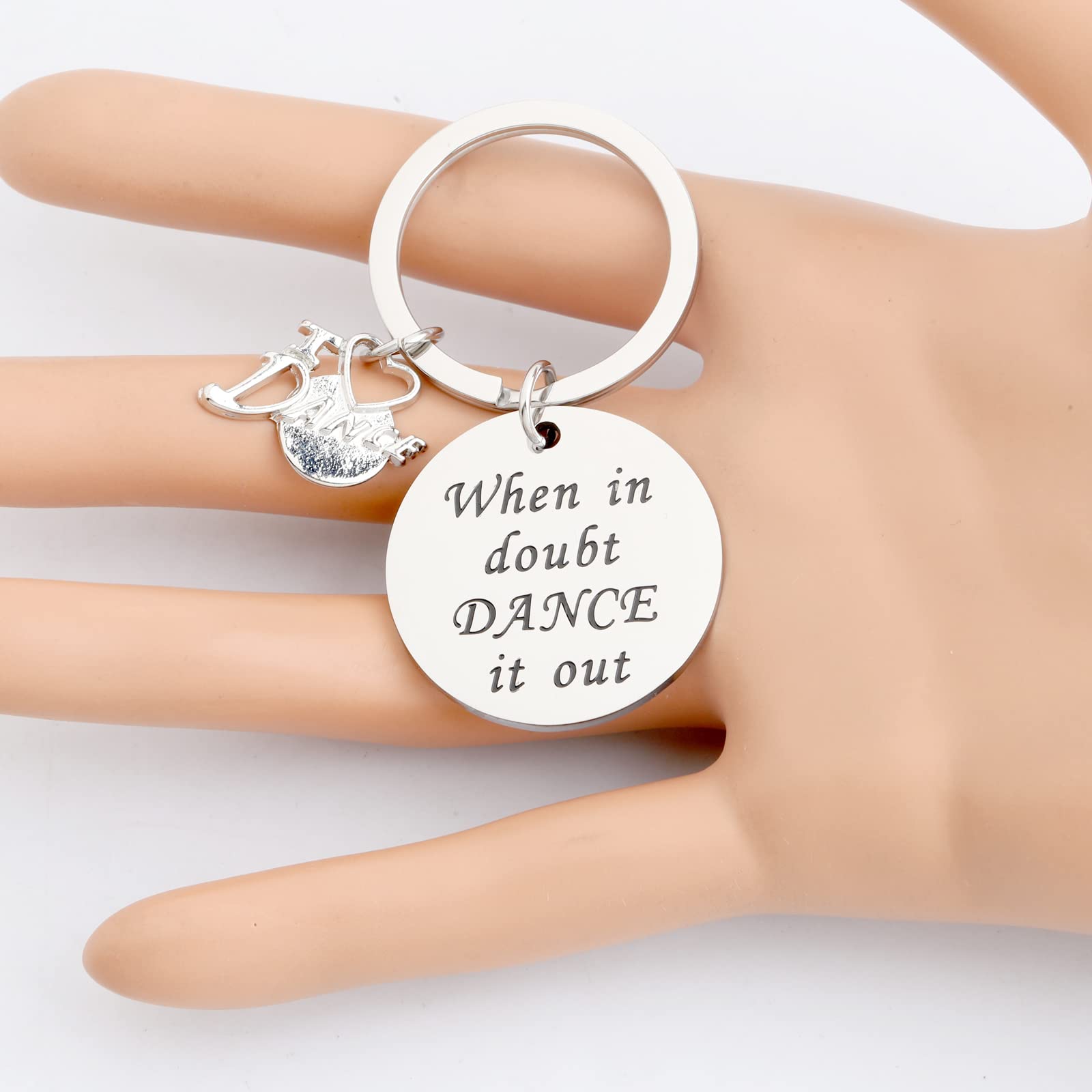 FUSTYLE FUSTMW Dance Keychain Dancer Gifts Ballet Dance Lover Gifts Ballerina Gifts Dance Team Gifts When In Doubt Dance It Out