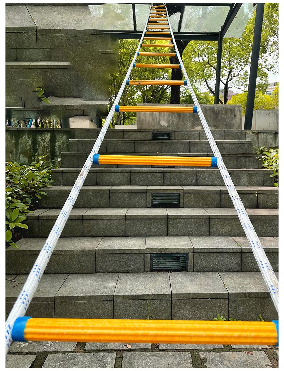 JIANGY Emergency Fire Ladder Non-Slip Escape Rope Ladder for Window and Balcony 2-3 Story Homes Reusable Compact Lightweight External Rescue Ladder/15M/49Ft