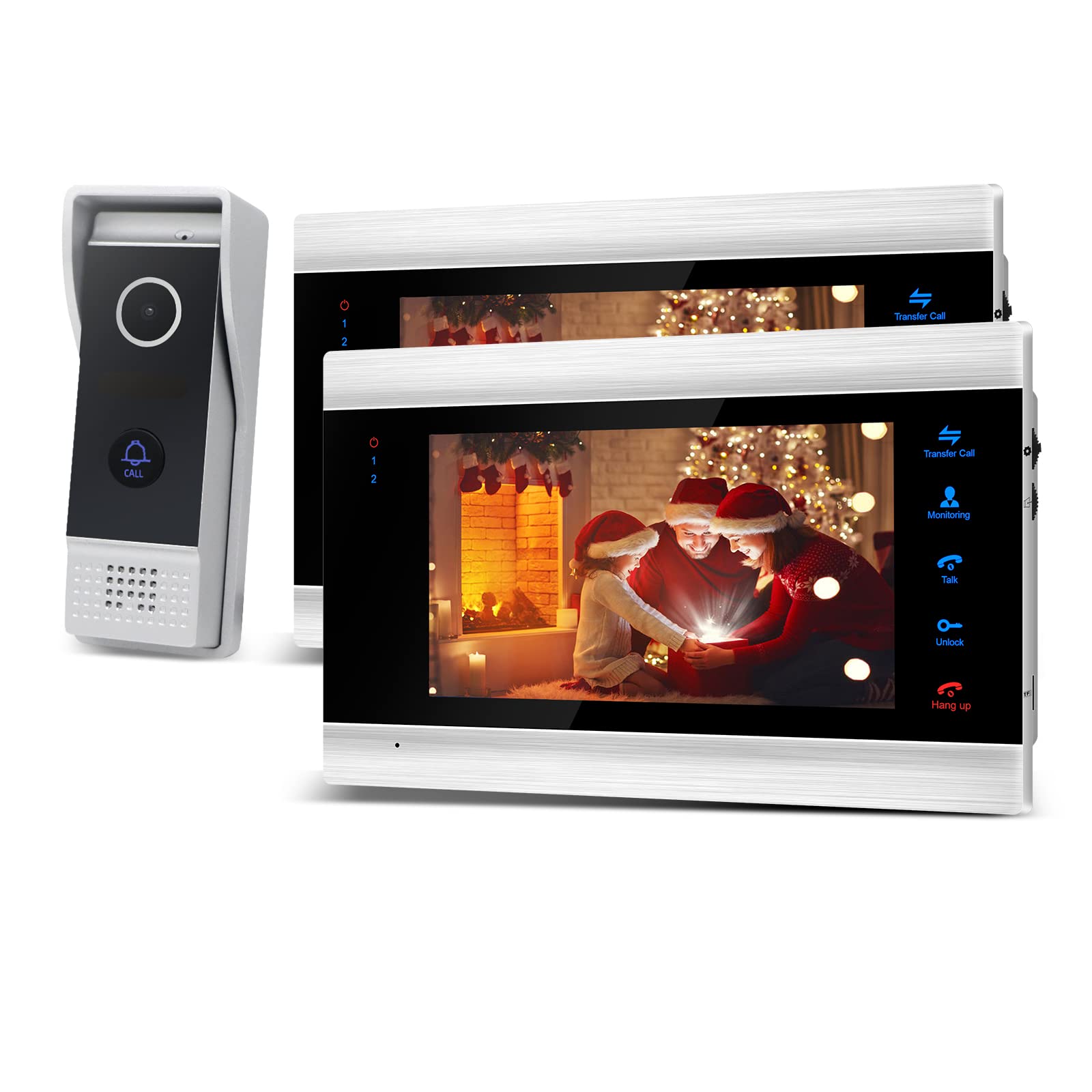 JeaTone Smart Video Intercom System,Video Doorbell Camera with Monitor 7 inch Wired Doorbell AHD Camera,Support Remote Unlock, Motion Detection,Two-Way Audio,Night Vision