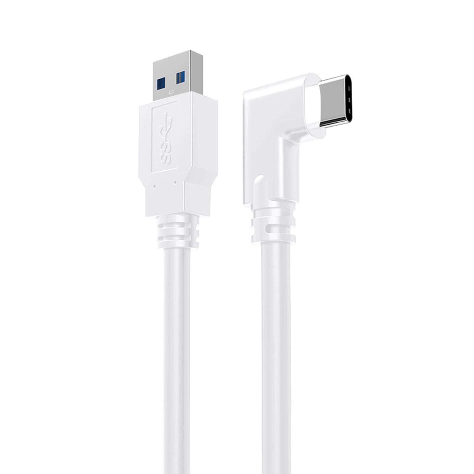 EKDJKK VR Headset Cable Stream USB C Cable Compatible for Oculus Quest 2, USB3.2 Data Line Link Cable Charging High Speed Data Transfer Fast Charging Cable(Type A to C, 16.4FT, White)
