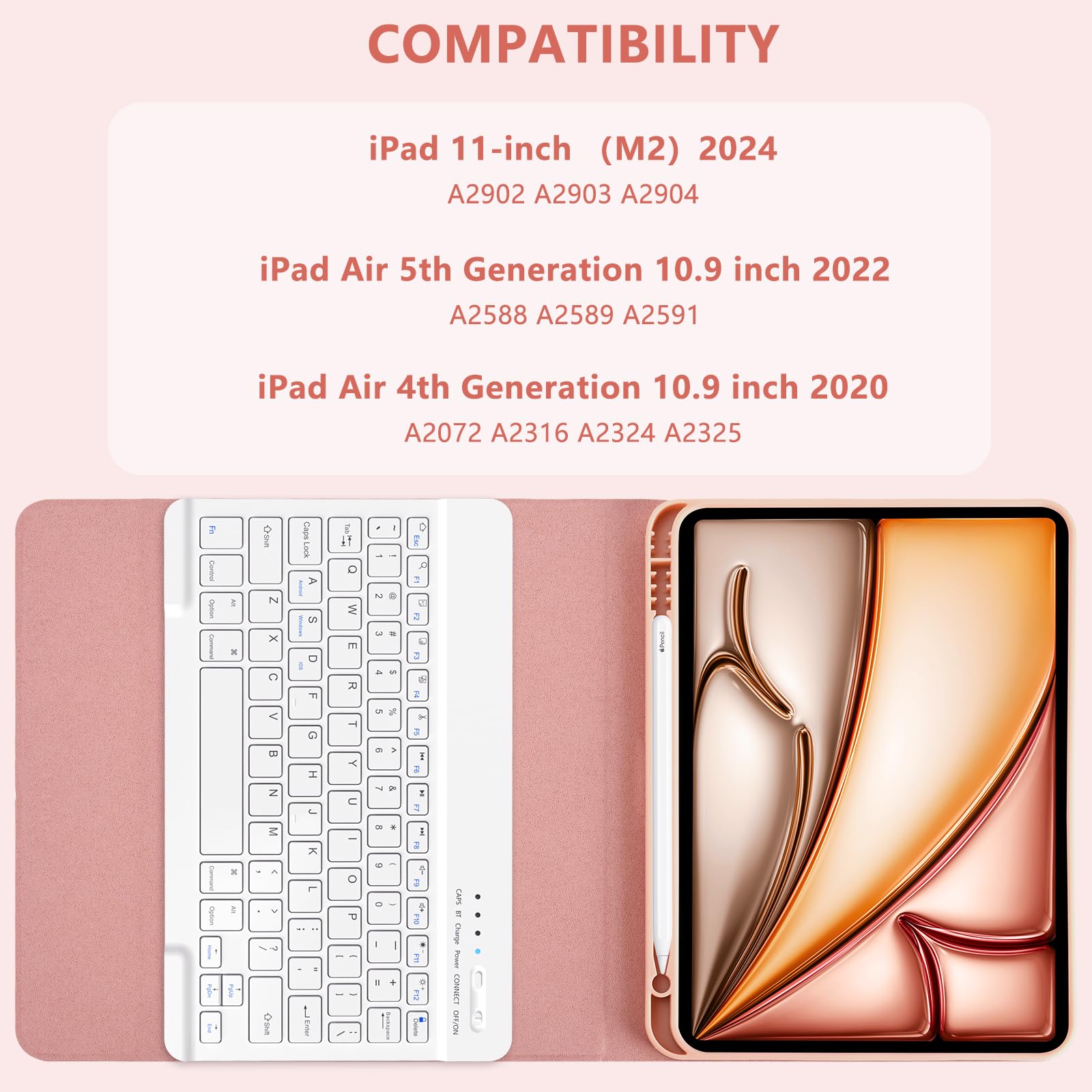 FUWANG iPad Air 5th Generation 10.9 Keyboard Case 2022,Detachable Wireless Keyboard with Pencil Holder,Smart Keyboard Case for iPad Air 5th Gen 2022/Air 4th Gen 2020 10.9 Inch/Pro 11 Inch 2018 (Blue)